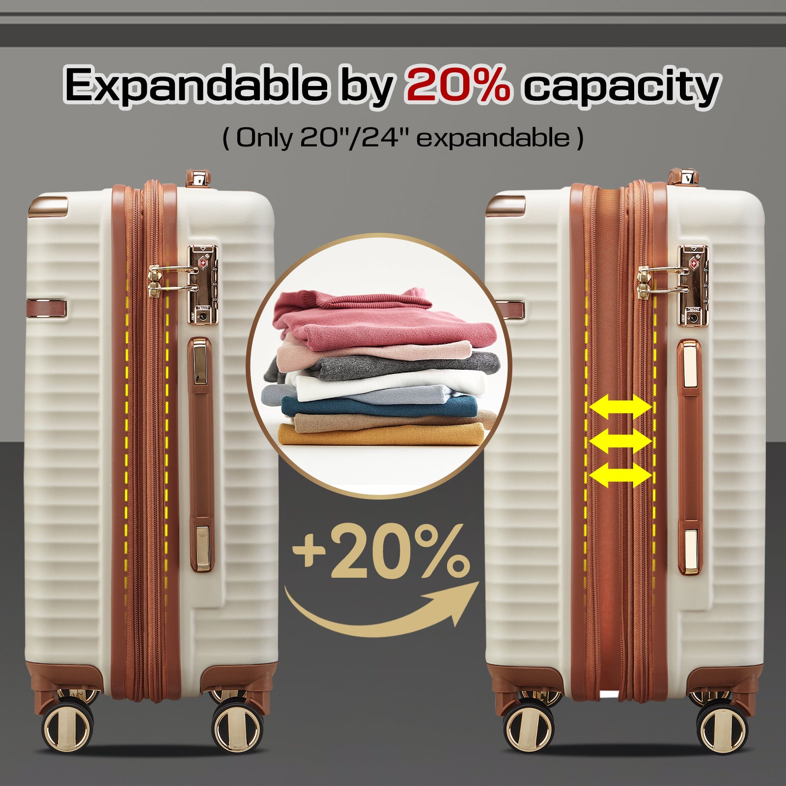 Expandable Hard Shell Suitcase Set 5 Pieces Set TR009 – joyway